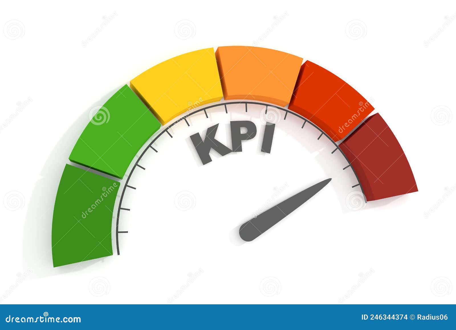 KPI Measuring Device with Arrow and Scale. 3D Render Stock Illustration ...