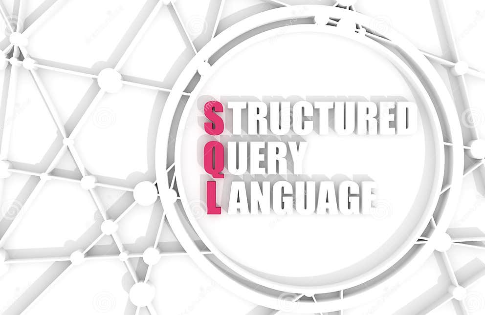 Acronym SQL - Structured Query Language in Circle. 3D Render Stock ...