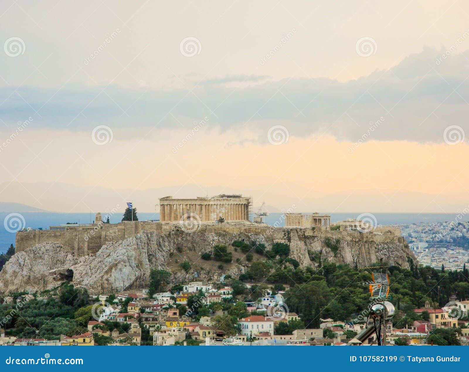 The Acropolis of Athens. stock image. Image of marble - 107582199