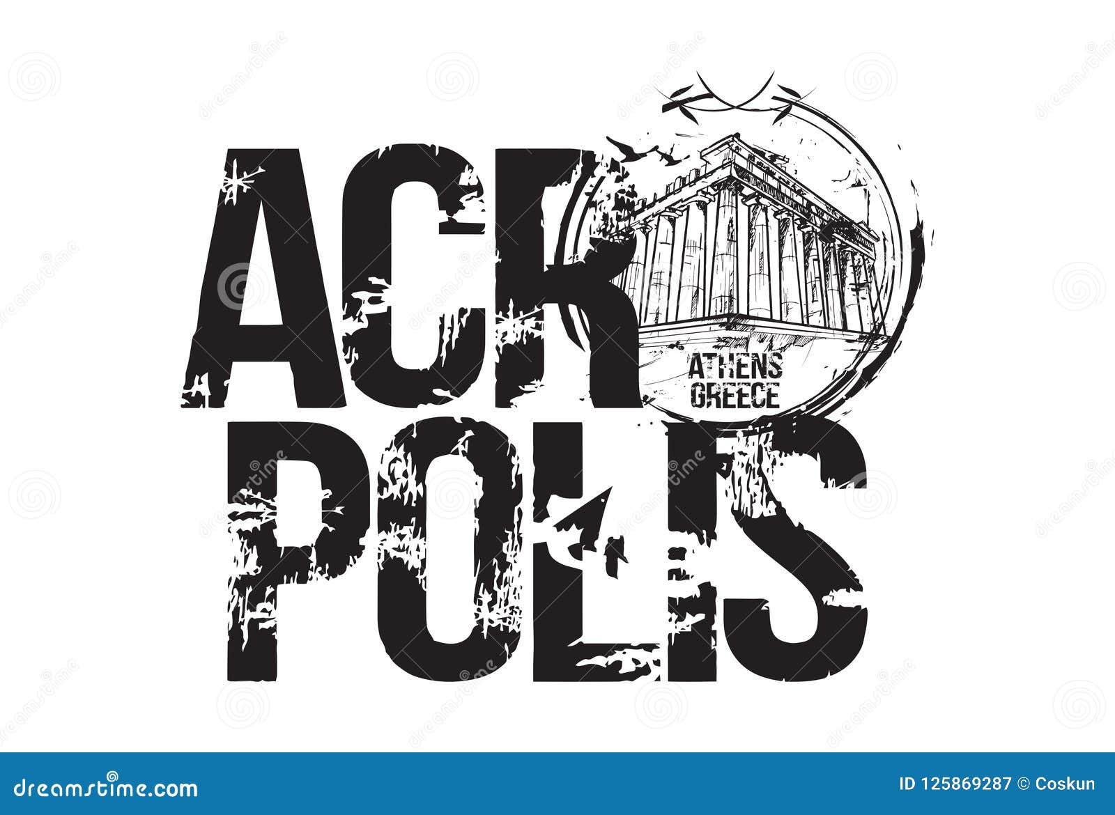 Acropolis. Athens, Greece Logo Design Stock Vector - Illustration of ...