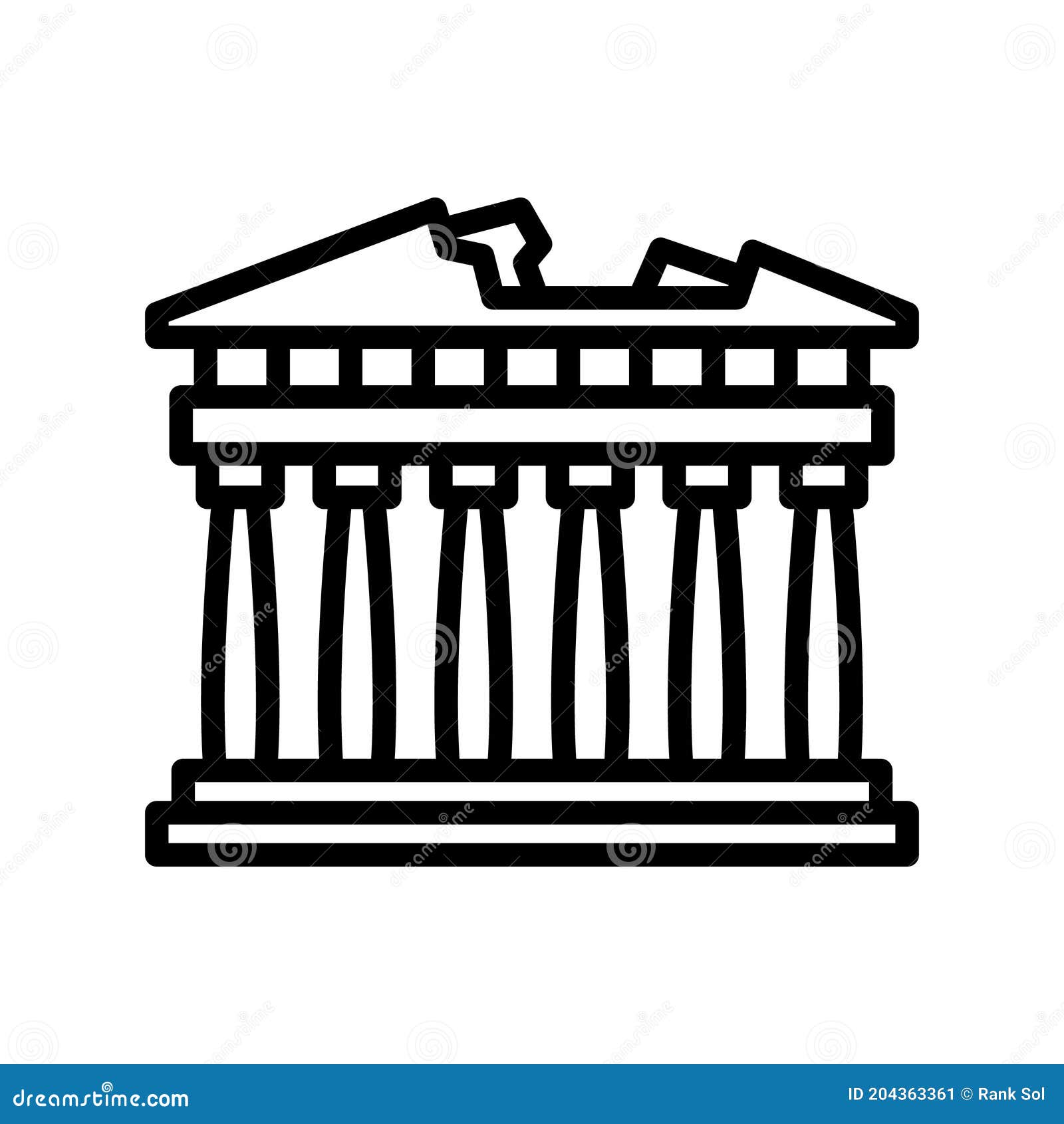 Acropolis, Athens, Greece, Monuments Fully Editable Vector Icons Stock ...