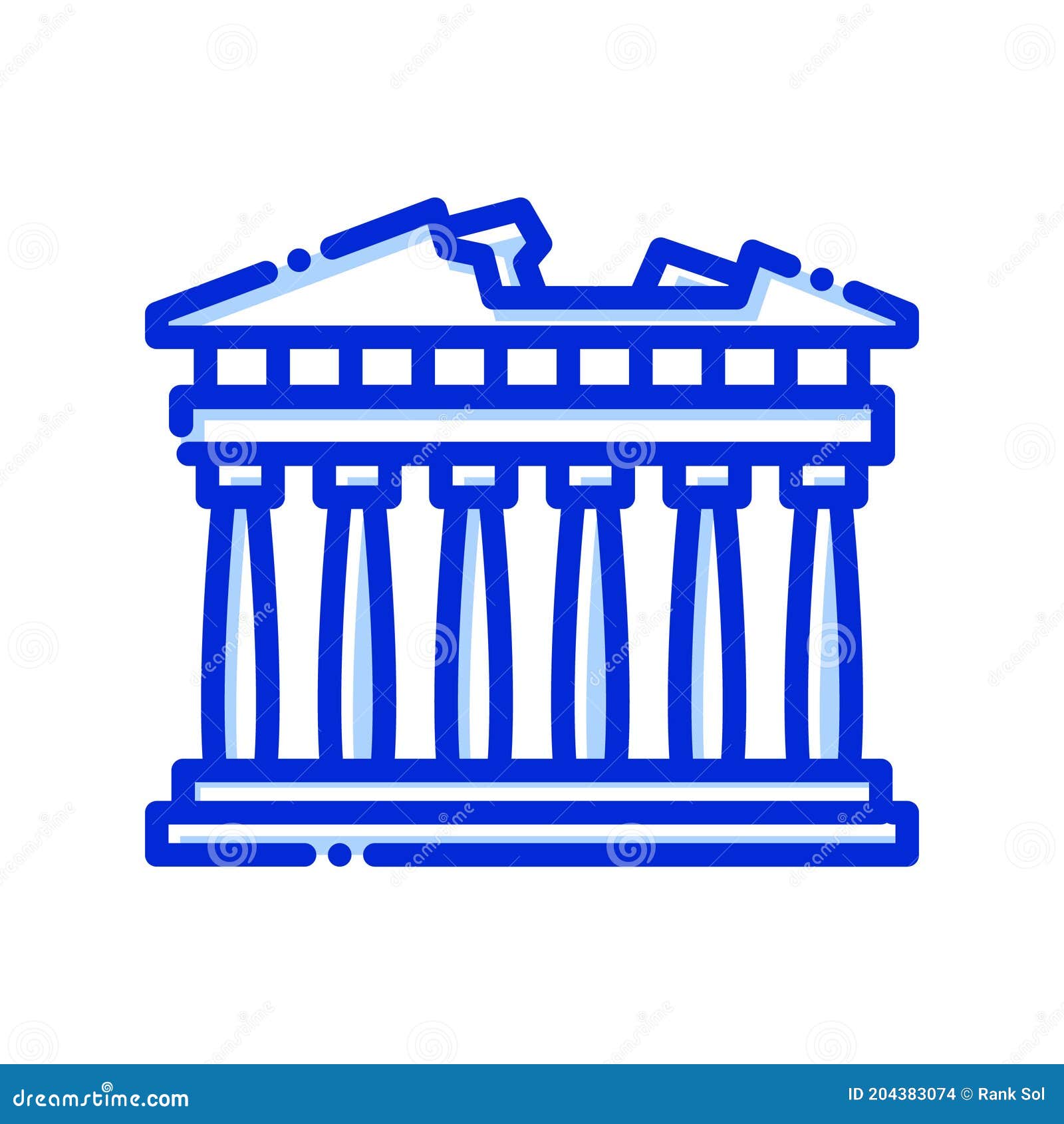 Acropolis, Athens, Greece, Monuments Fully Editable Vector Icons Stock ...