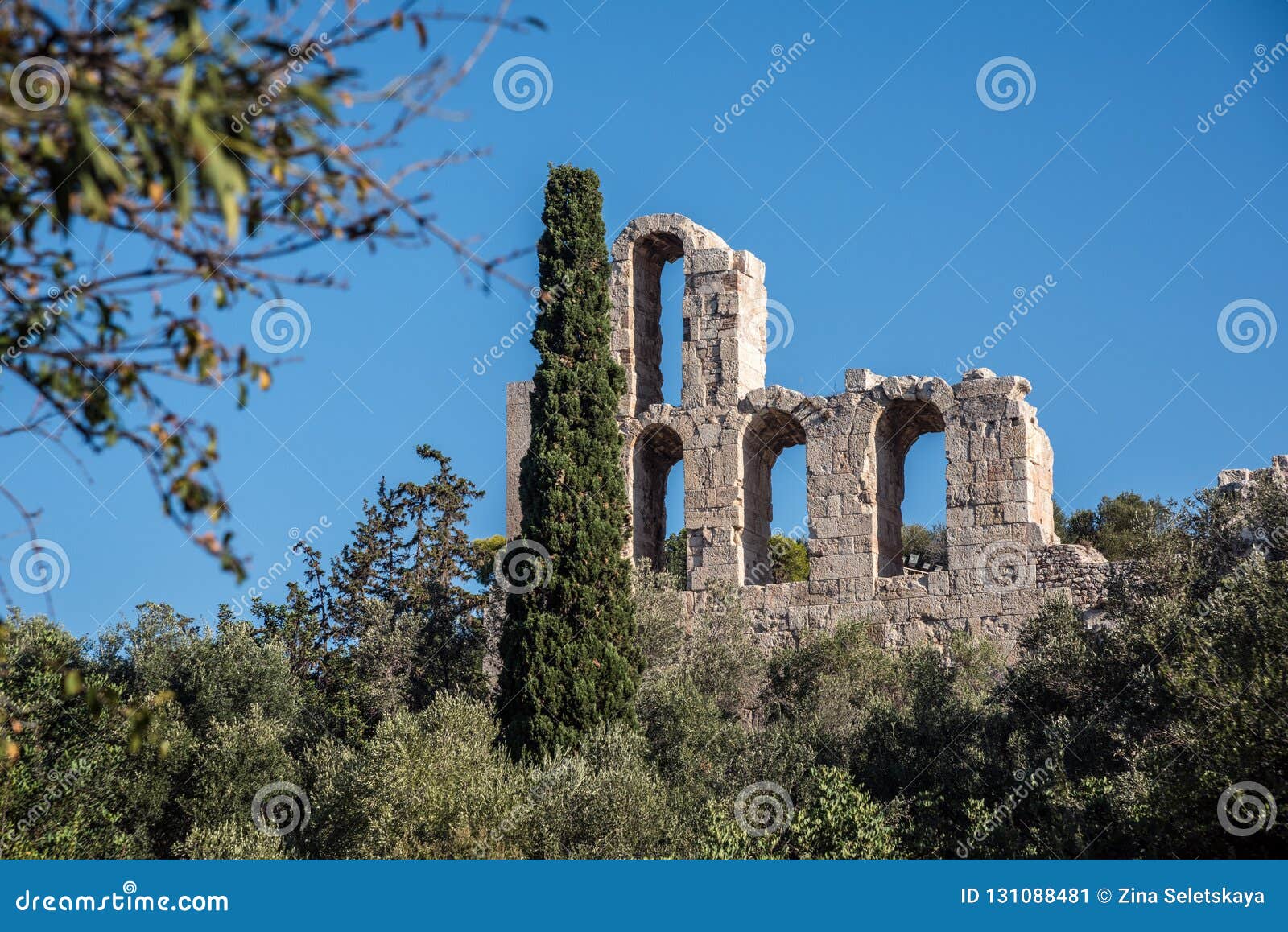 Acropolis of Athens, Part of Ruins Stock Image - Image of architectural ...