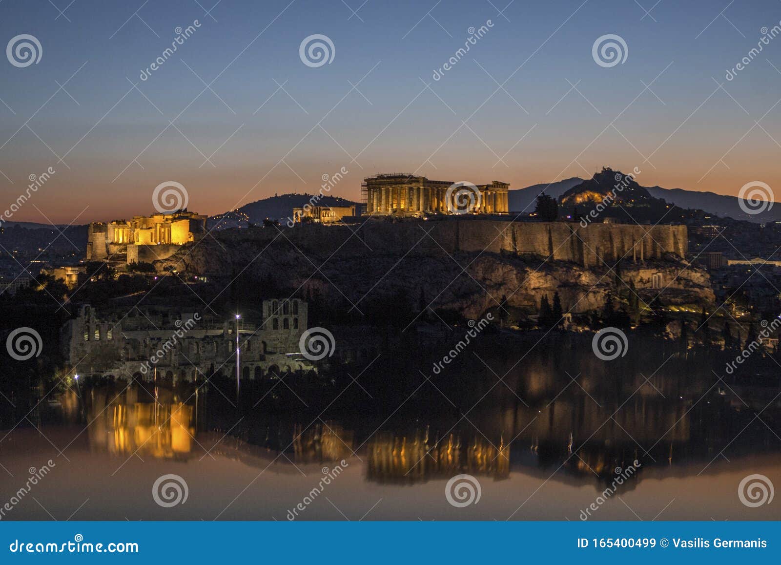 The Acropolis of Athens at Sunrise Stock Image - Image of temple ...