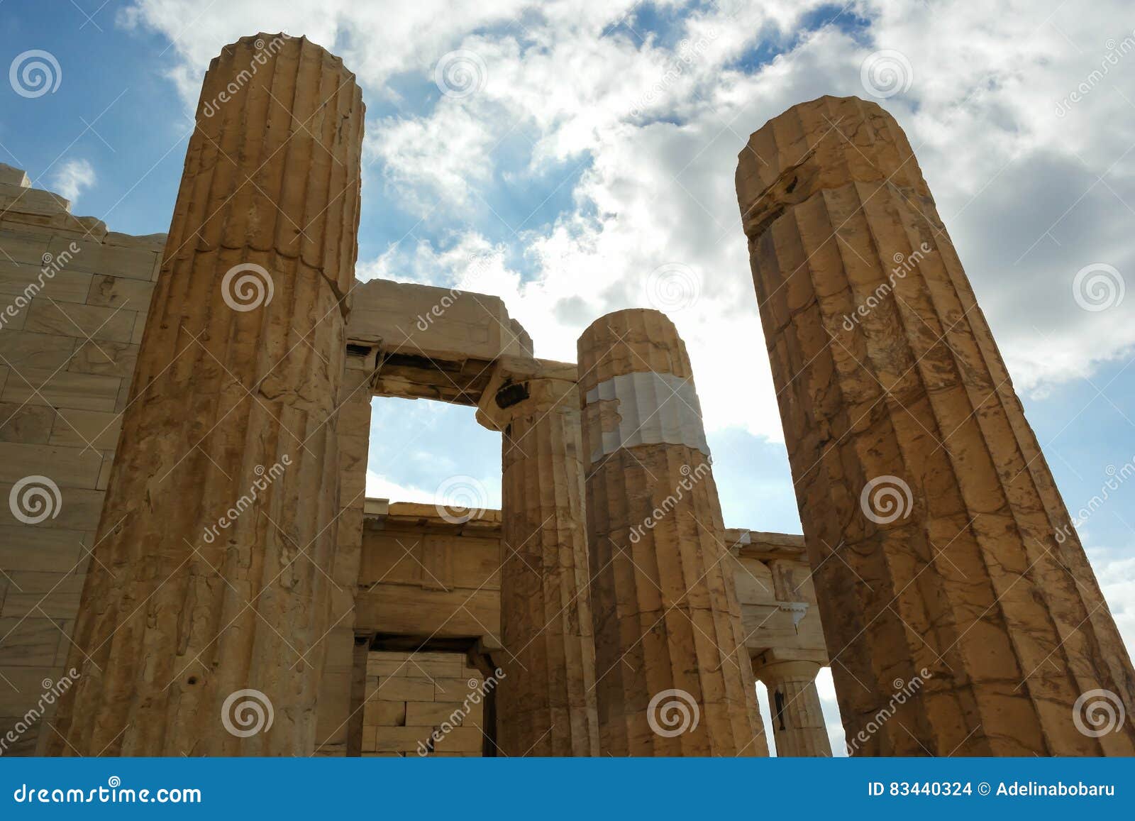 Acropolis columns closeup stock photo. Image of view - 83440324