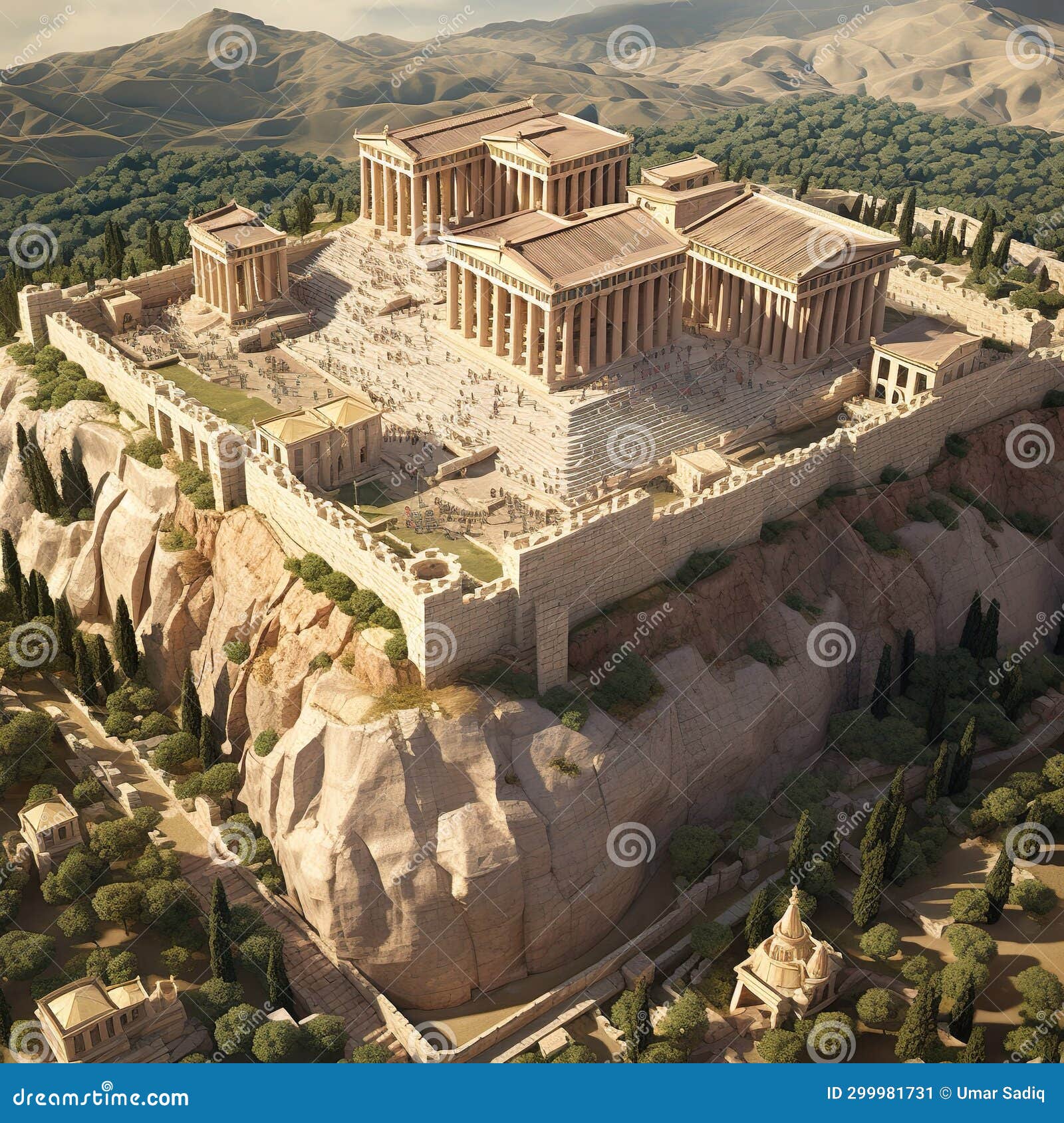 The Acropolis Greece Craft a Breathtaking 3D Isometric View of the ...