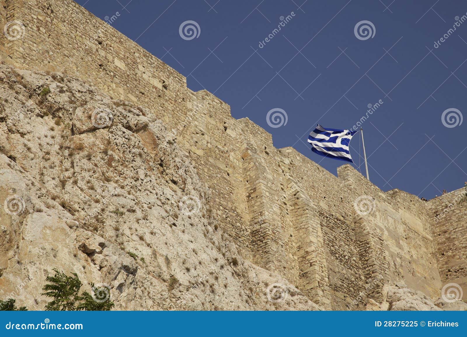 Acropolis Greek Flag stock image. Image of stone, europe - 28275225