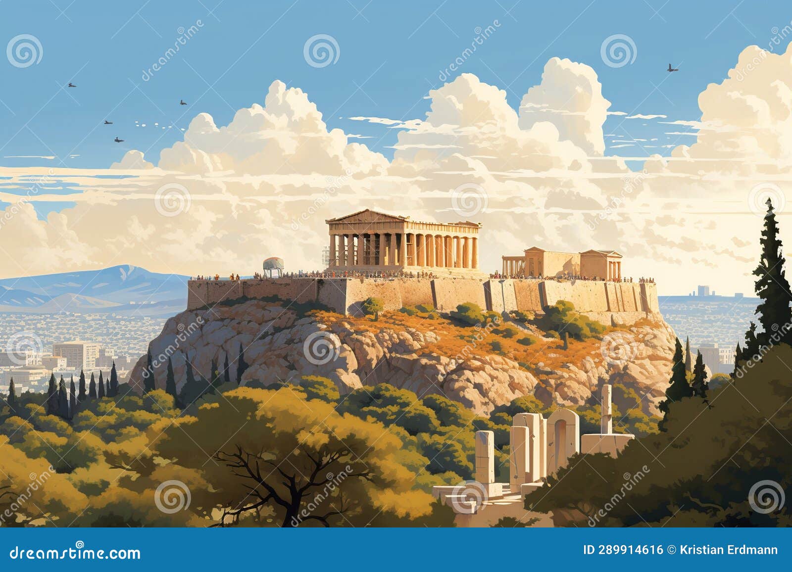 Majestic Acropolis At Golden Hour: Ancient Greek Citadel In Full ...