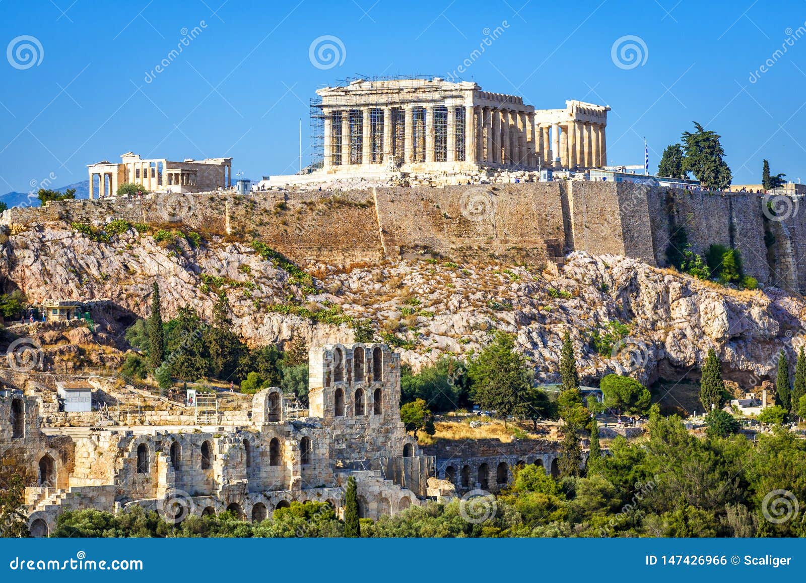 Acropolis Hill with Parthenon Temple, Athens, Greece Stock Photo ... Acropolis Hill with Parthenon Temple, Athens, Greece Stock Photo ...