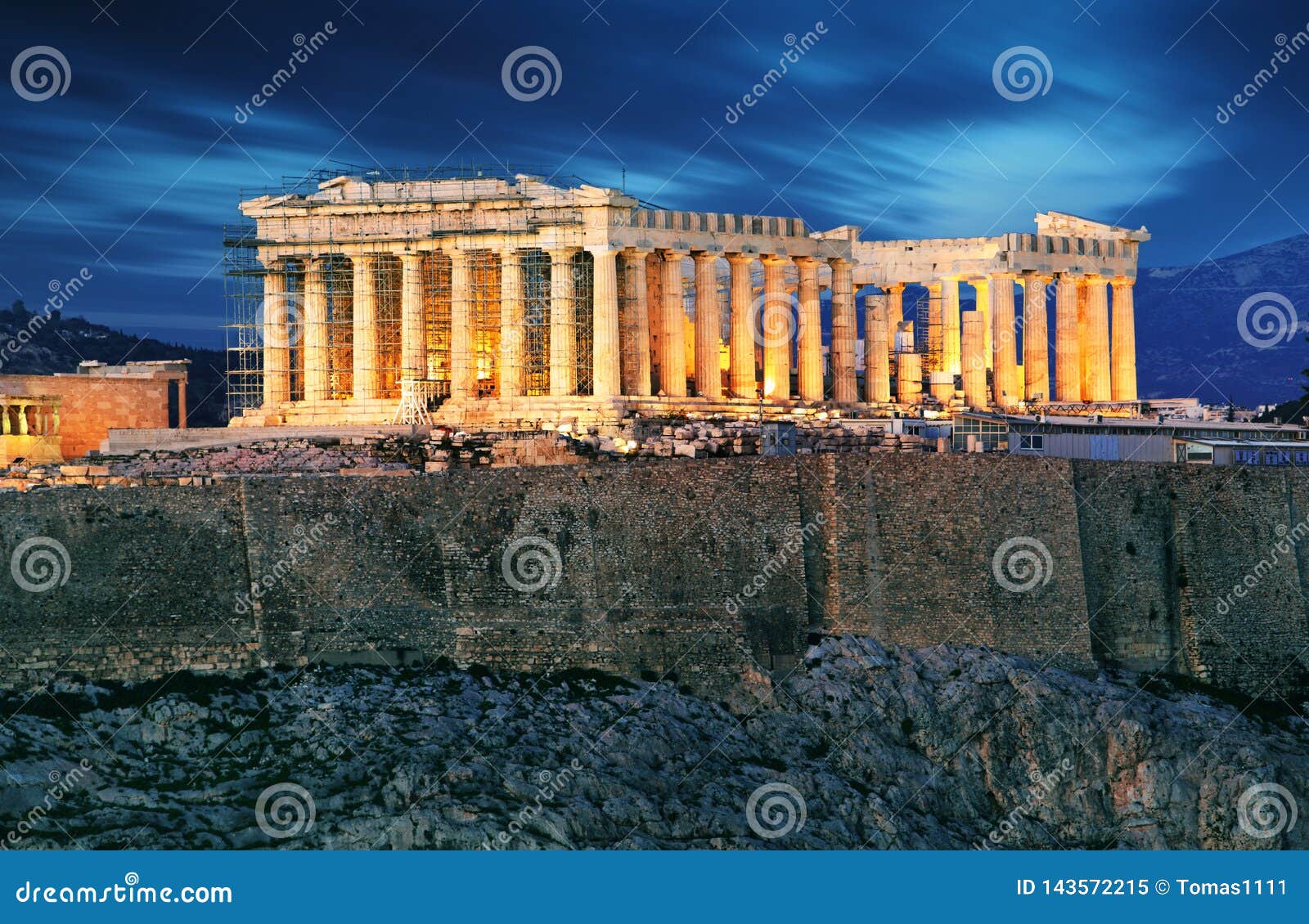 The Parthenon At Night