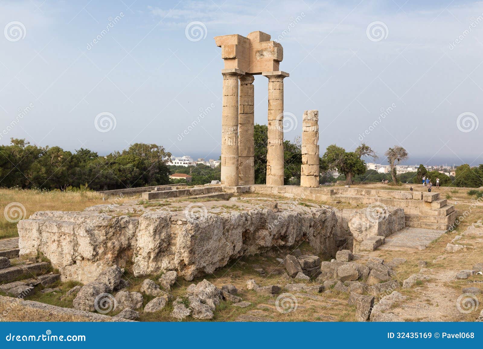 Acropolis at Monte Smith Hill in Rhodes Town, Greece Stock Image ...