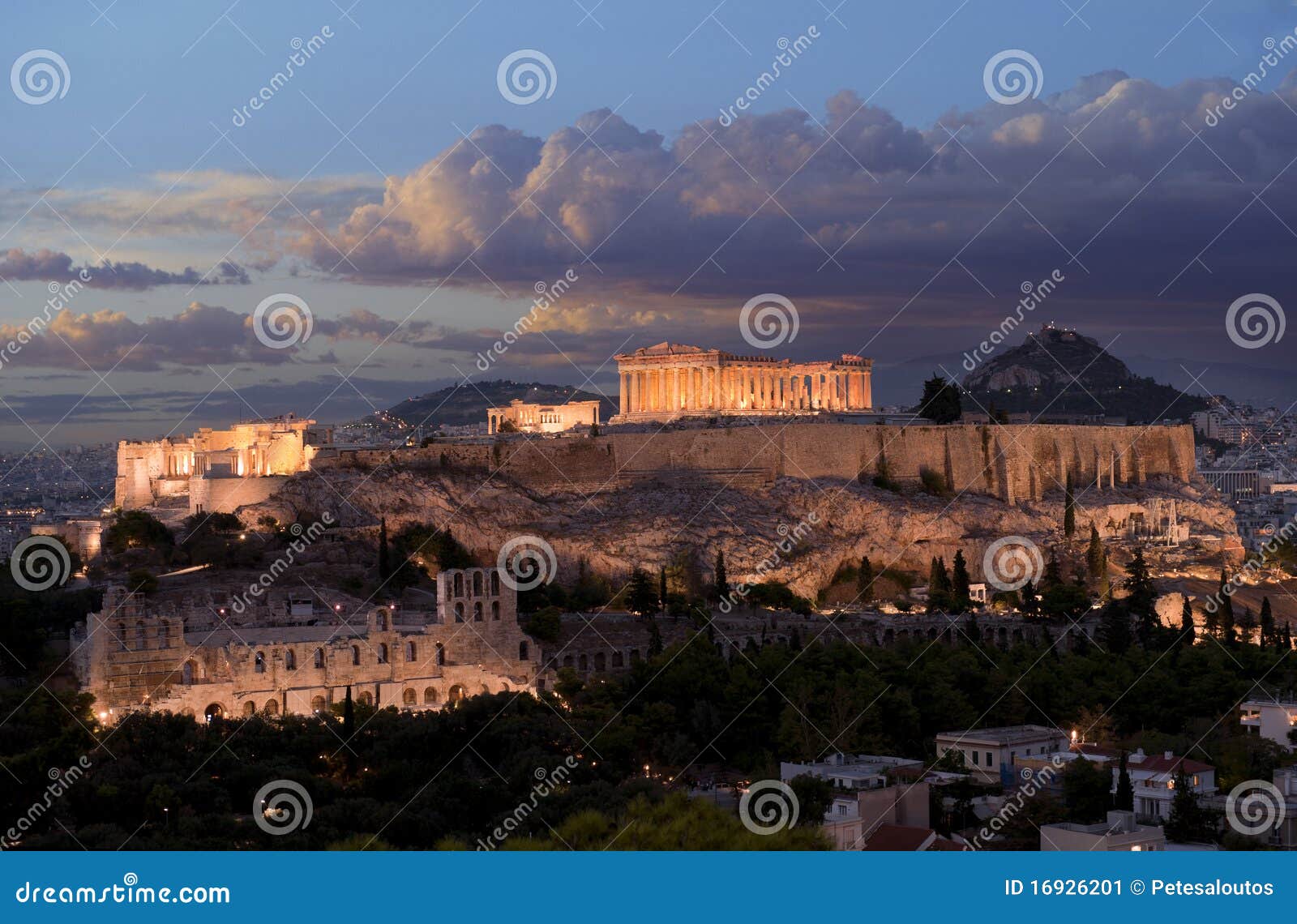 Acropolis Monument in Greece Stock Image - Image of mythology, column ...