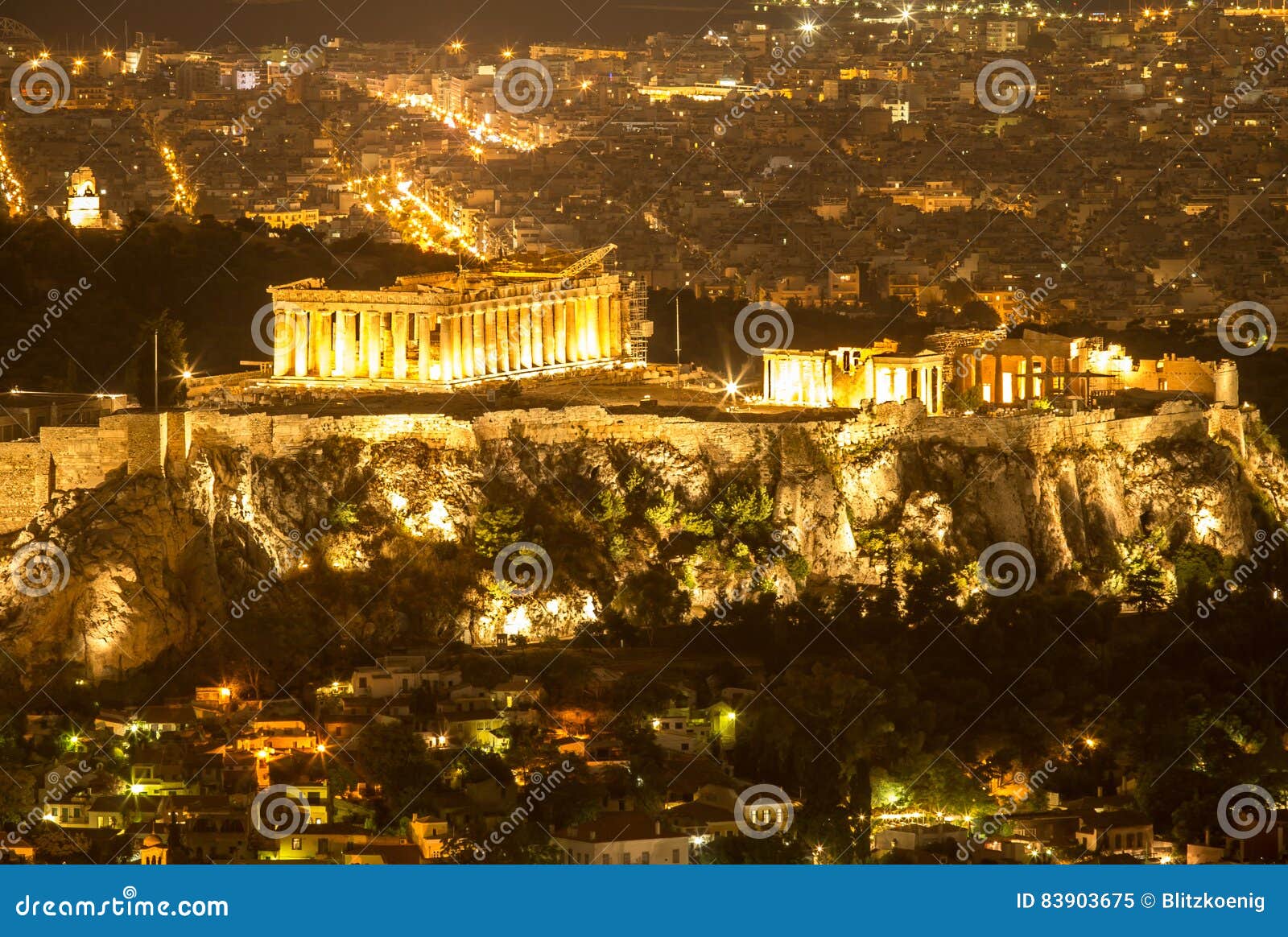 Acropolis by Night, Athens, Greece Stock Image - Image of athens ...