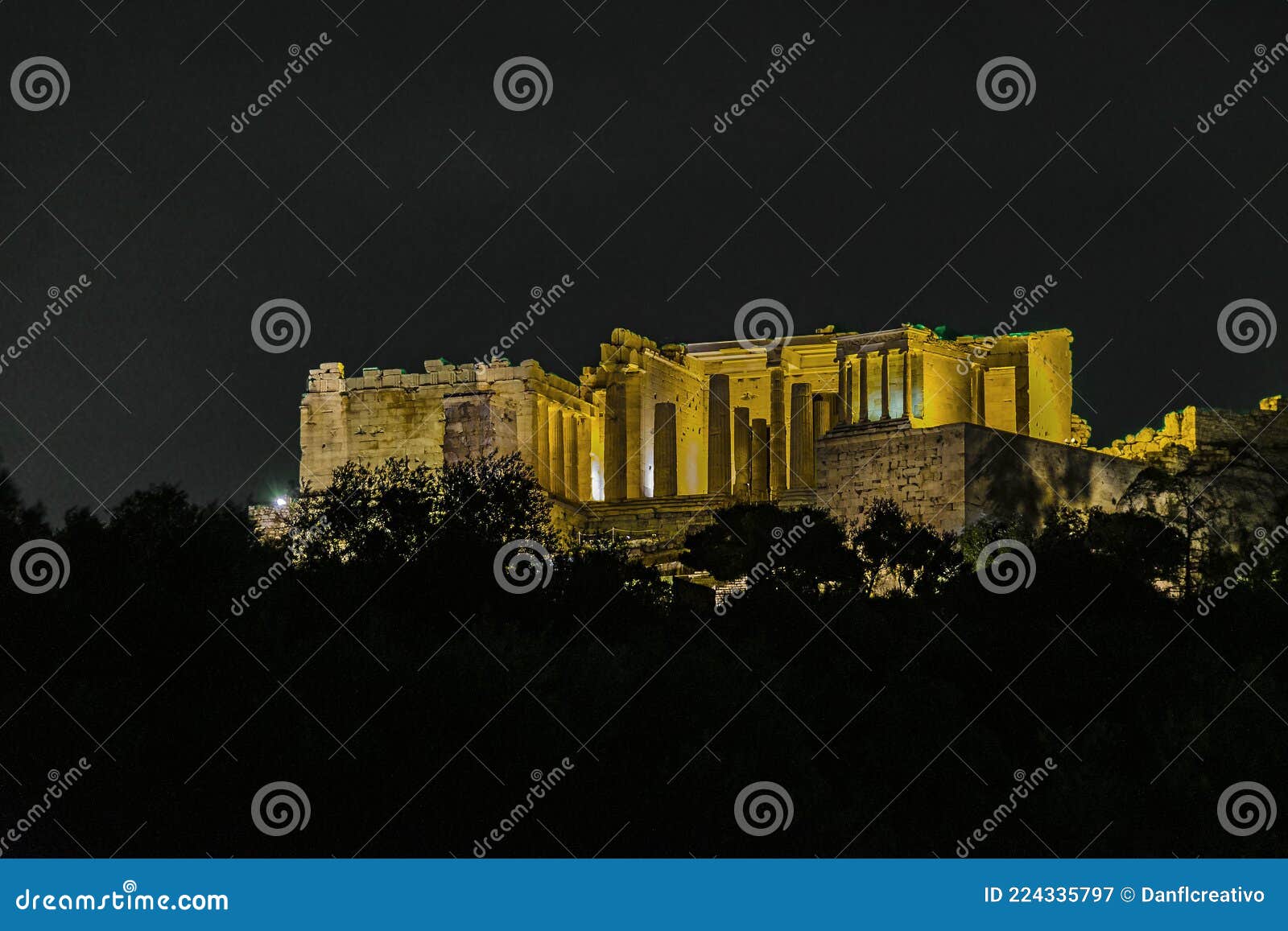 Acropolis Night Scene, Athens, Greece Stock Image - Image of historic ...