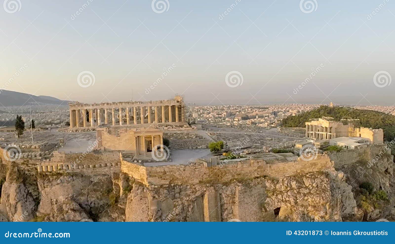 Acropolis Parthenon Aerial Footage Panoramic View Stock Video - Video ...