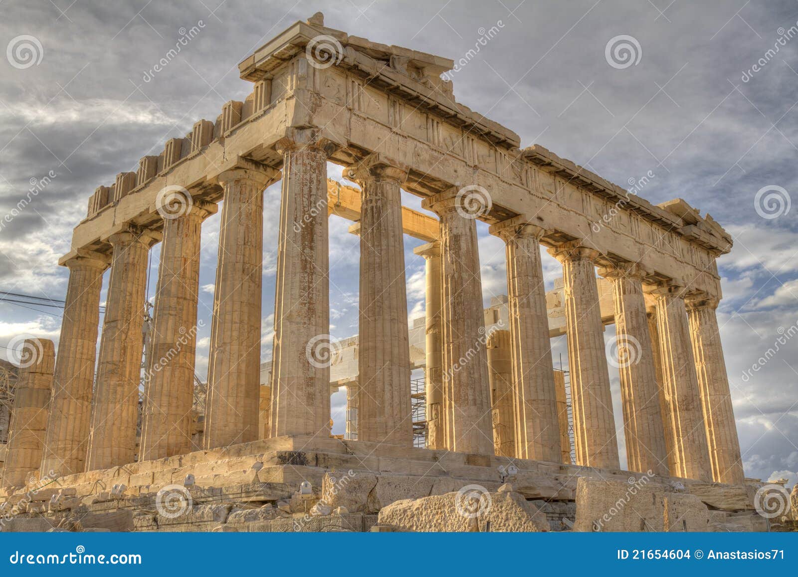Parthenon In Athens Acropolis Side View Stock Photo | CartoonDealer.com ...
