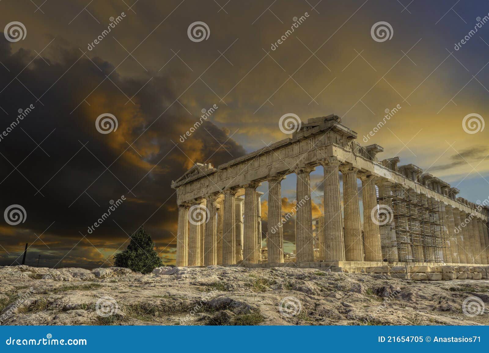 Parthenon In Athens Acropolis Side View Stock Photo | CartoonDealer.com ...