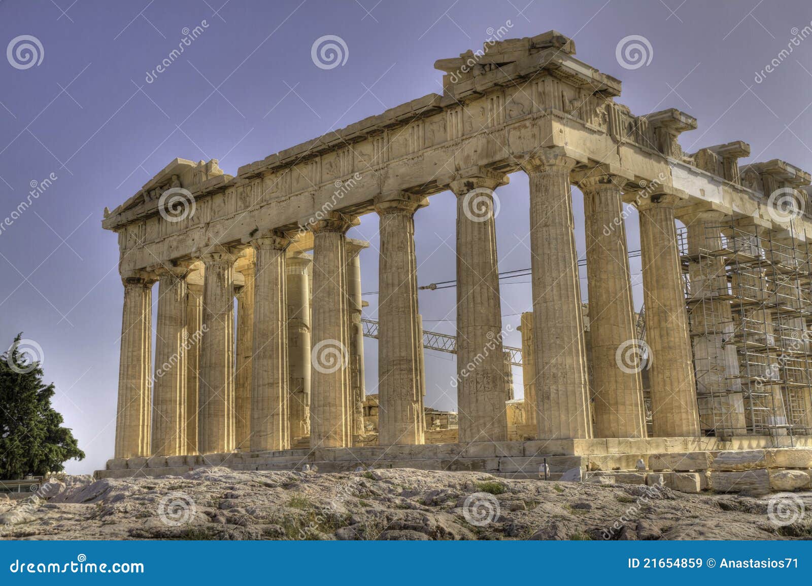 Parthenon In Athens Acropolis Side View Stock Photo | CartoonDealer.com ...