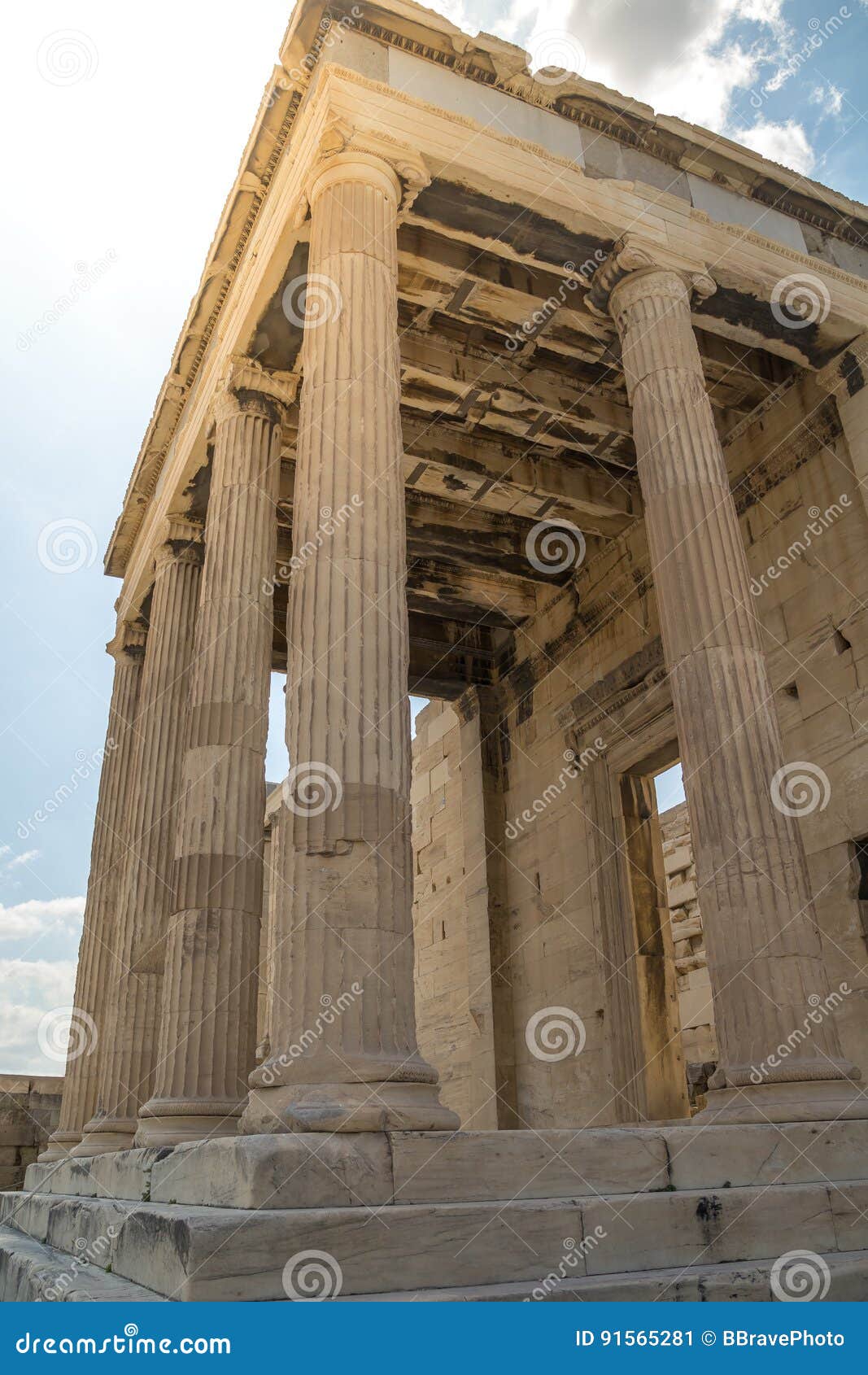 Acropolis Parthenon Columns in Athens, Greece. Stock Image - Image of ...
