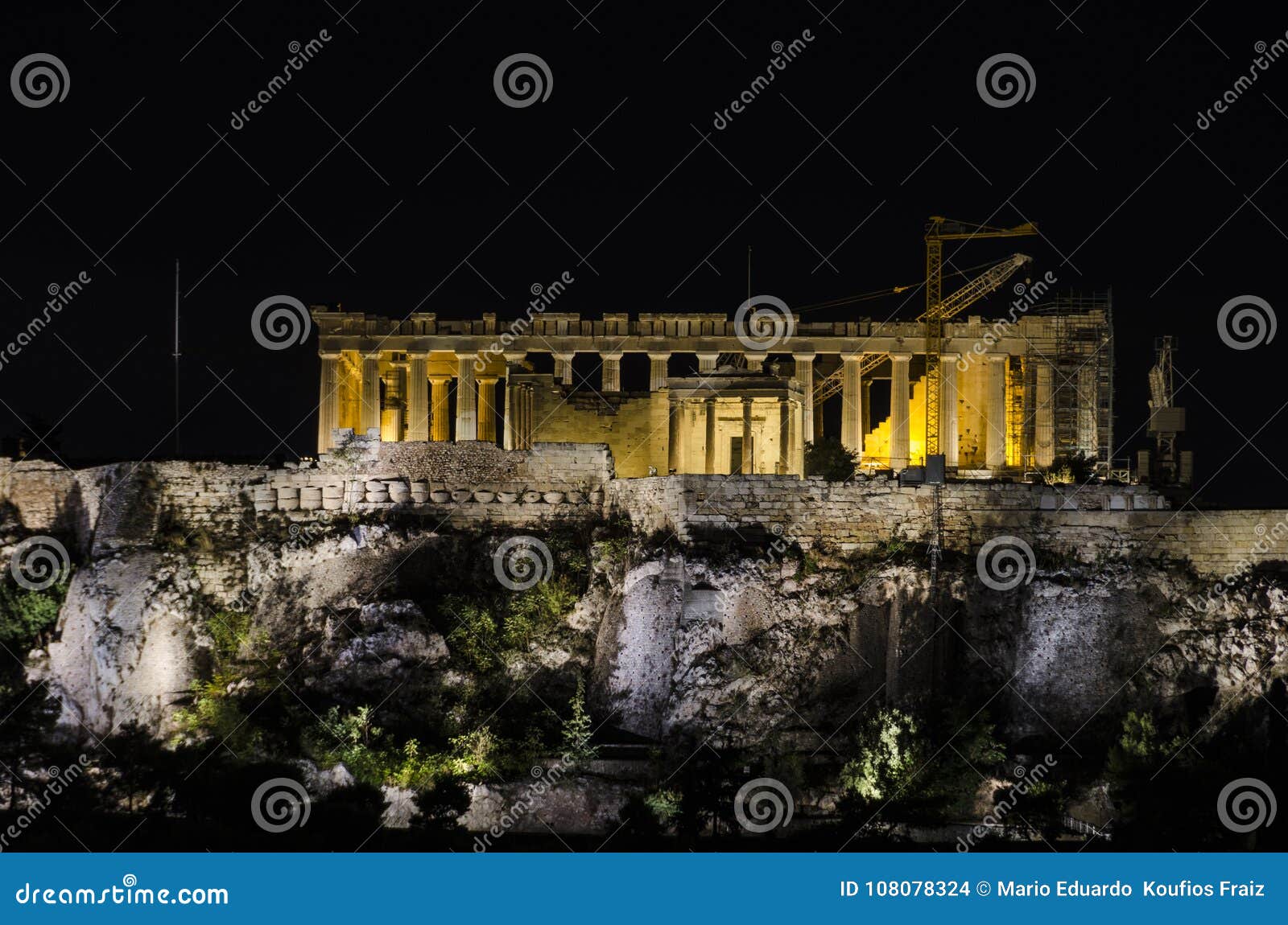 Night View of the Parthenon Stock Photo - Image of european, landmark ...