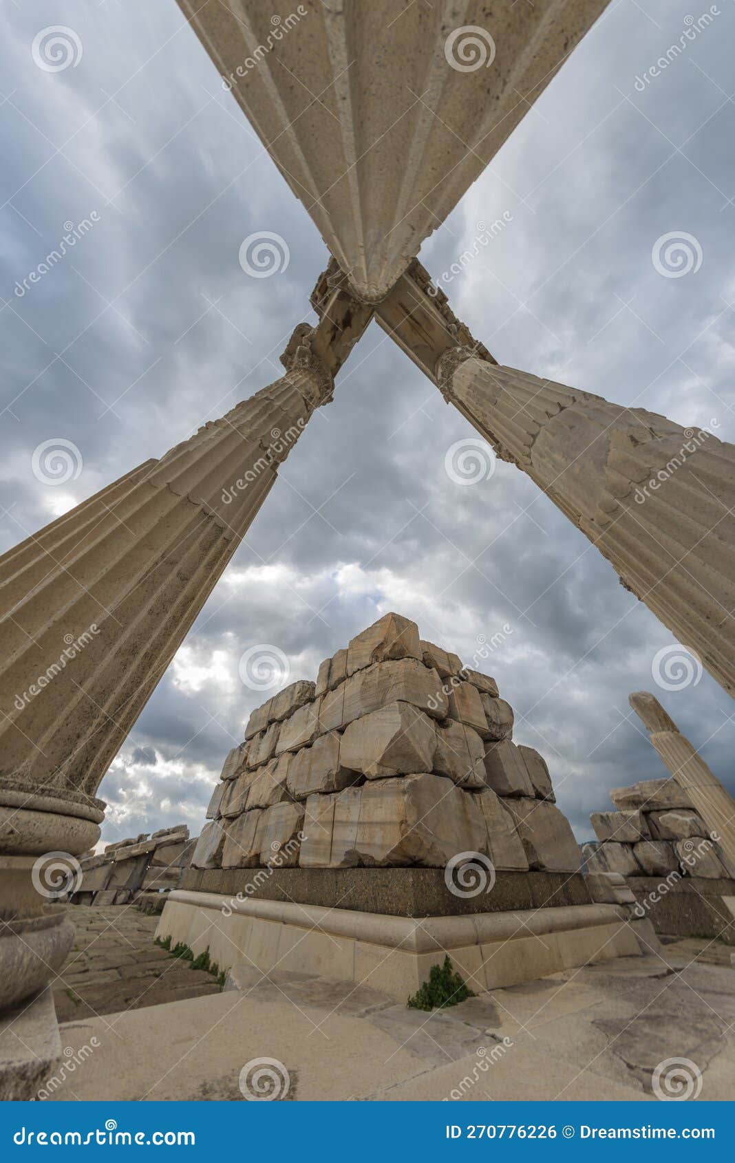 Pergamon Ancient City and Acropolis Stock Photo - Image of izmir ...