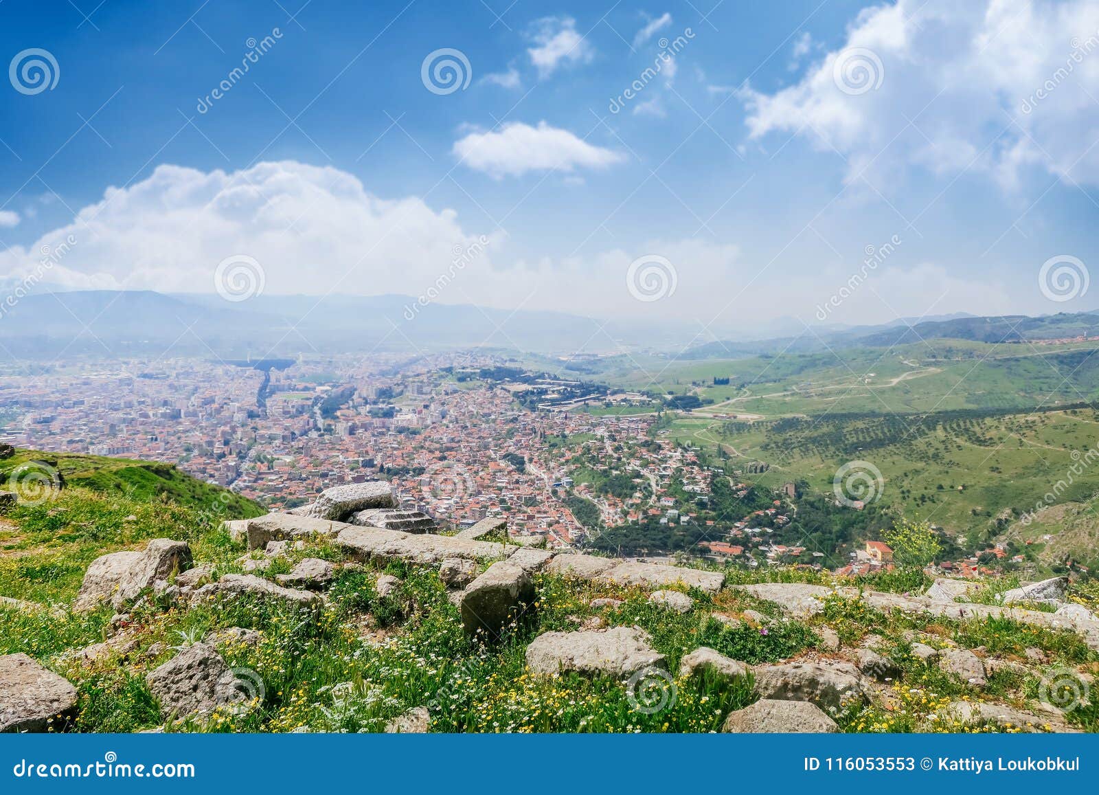 Acropolis of Pergamum Ancient City in Turkey, Stock Image - Image of ...