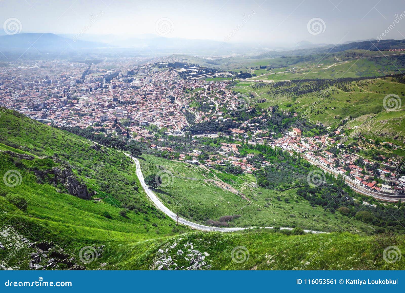 Acropolis of Pergamum Ancient City in Turkey, Stock Image - Image of ...