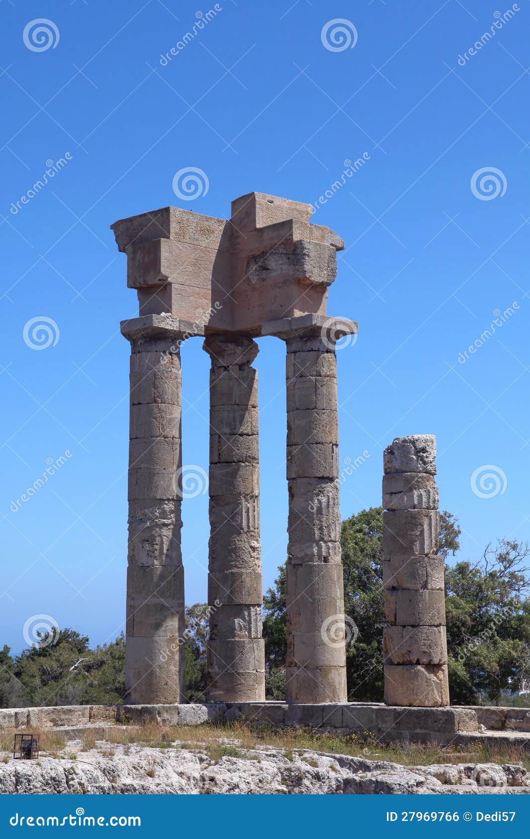 The Acropolis of Rhodes, Greece Stock Photo - Image of ruin, acropolis ...