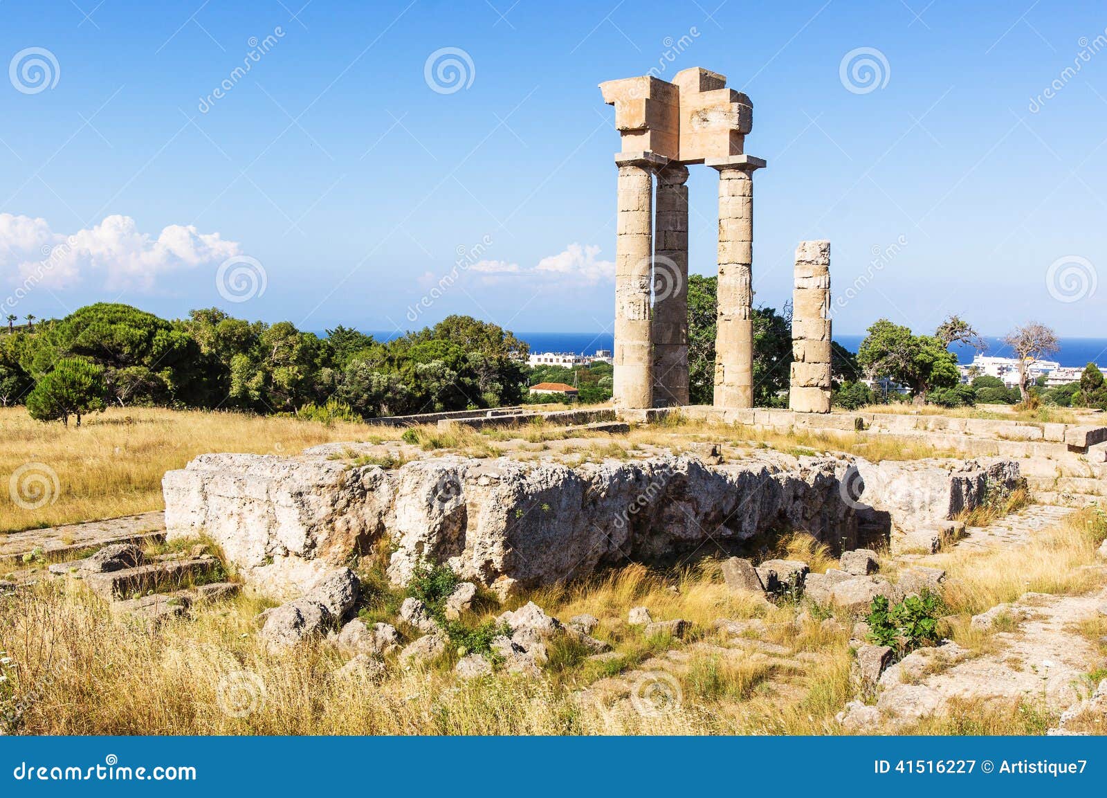 Acropolis of Rhodes stock image. Image of rodos, ruins - 41516227