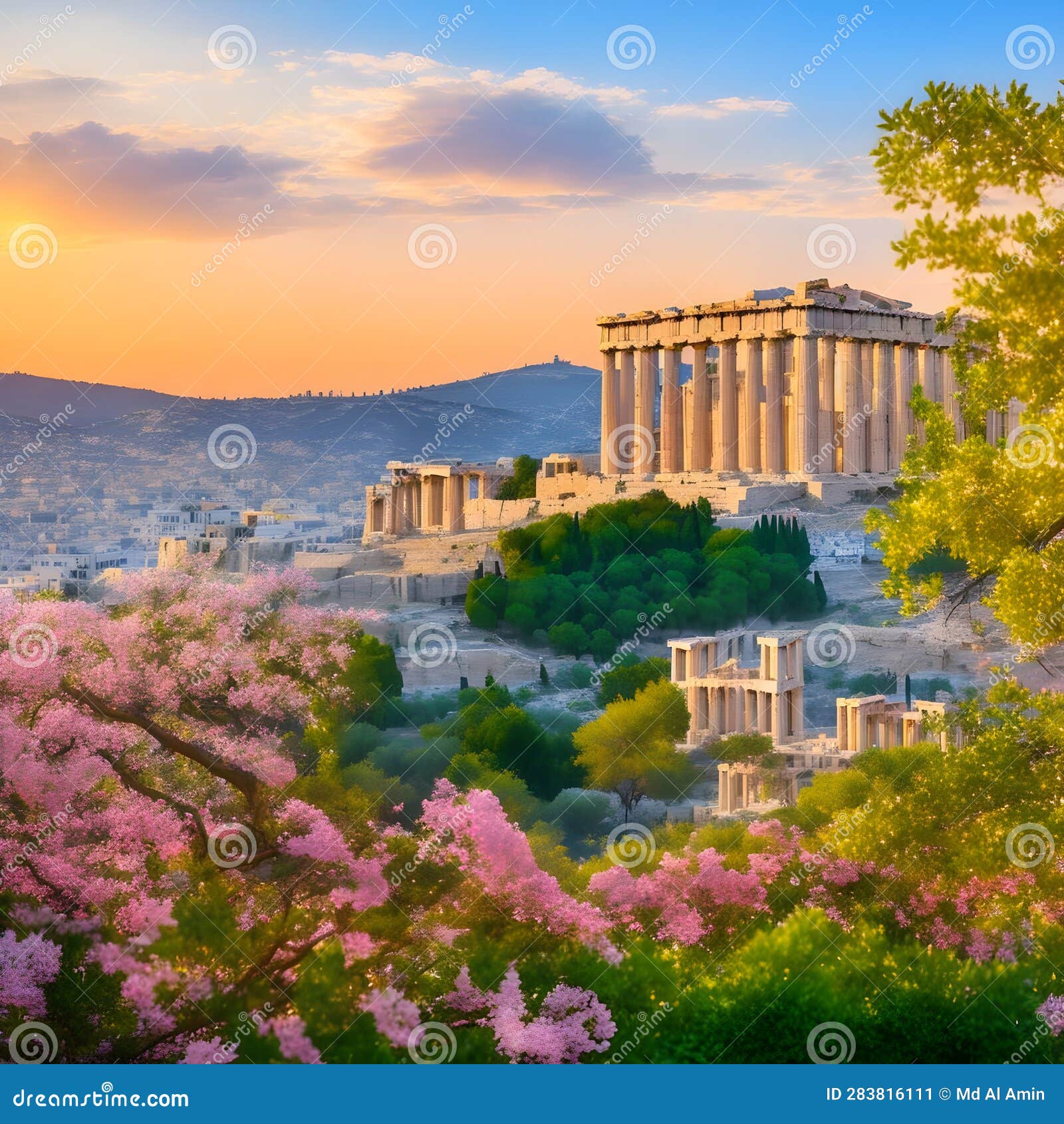 The Acropolis Skyline of Athens with Monastiraki Square and Acropolis ...