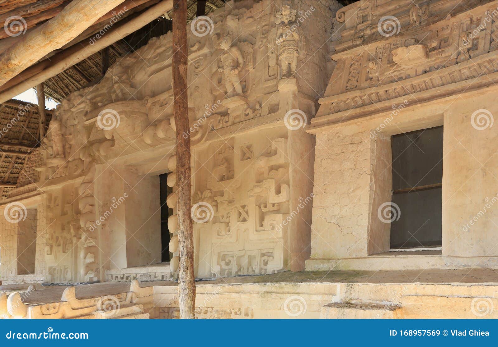 Acropolis Statues Facade, the Largest Structure at Ek` Balam Ruins ...