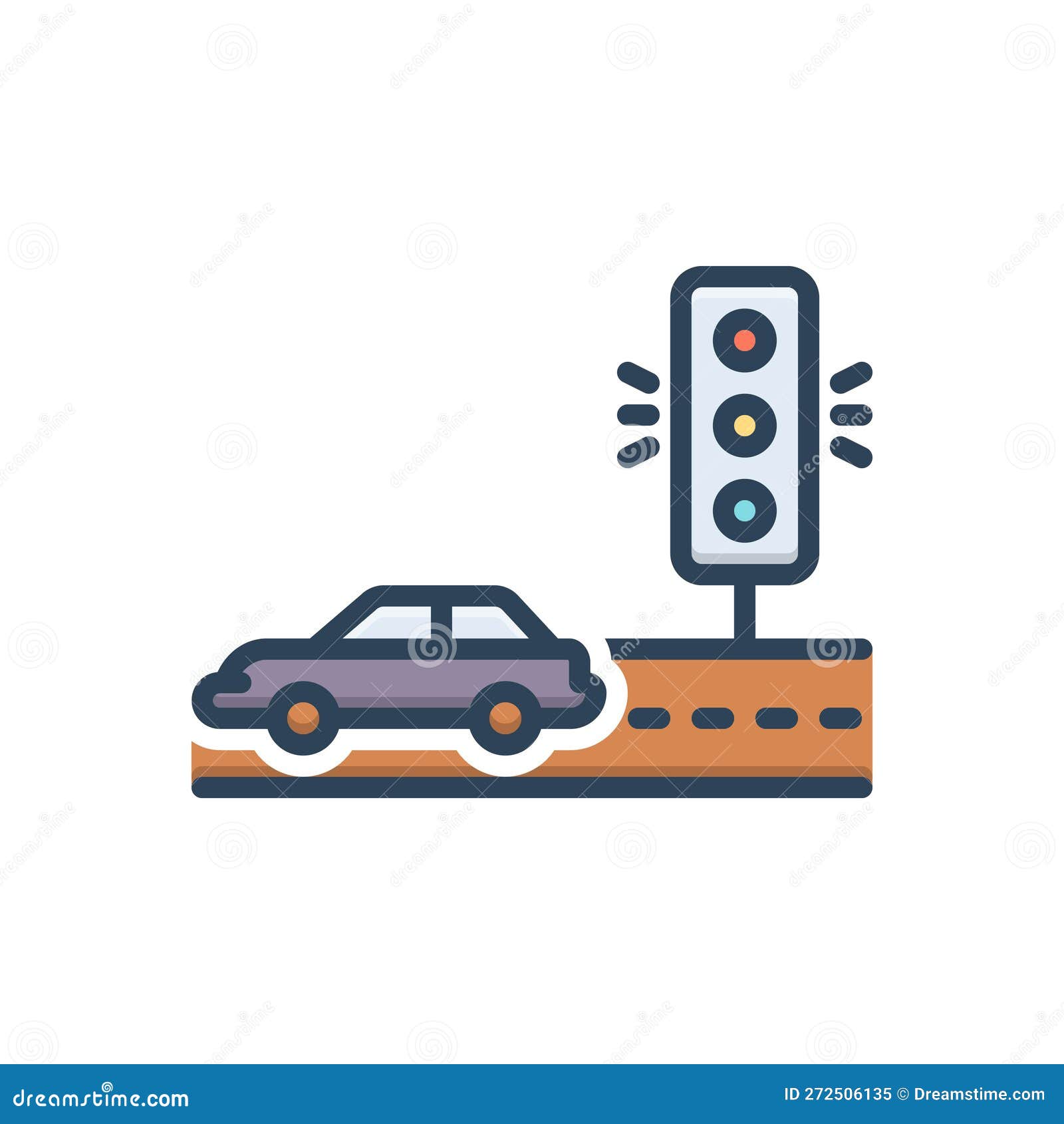 Color Illustration Icon for Across, Traffic Signal and Footpath Stock ...