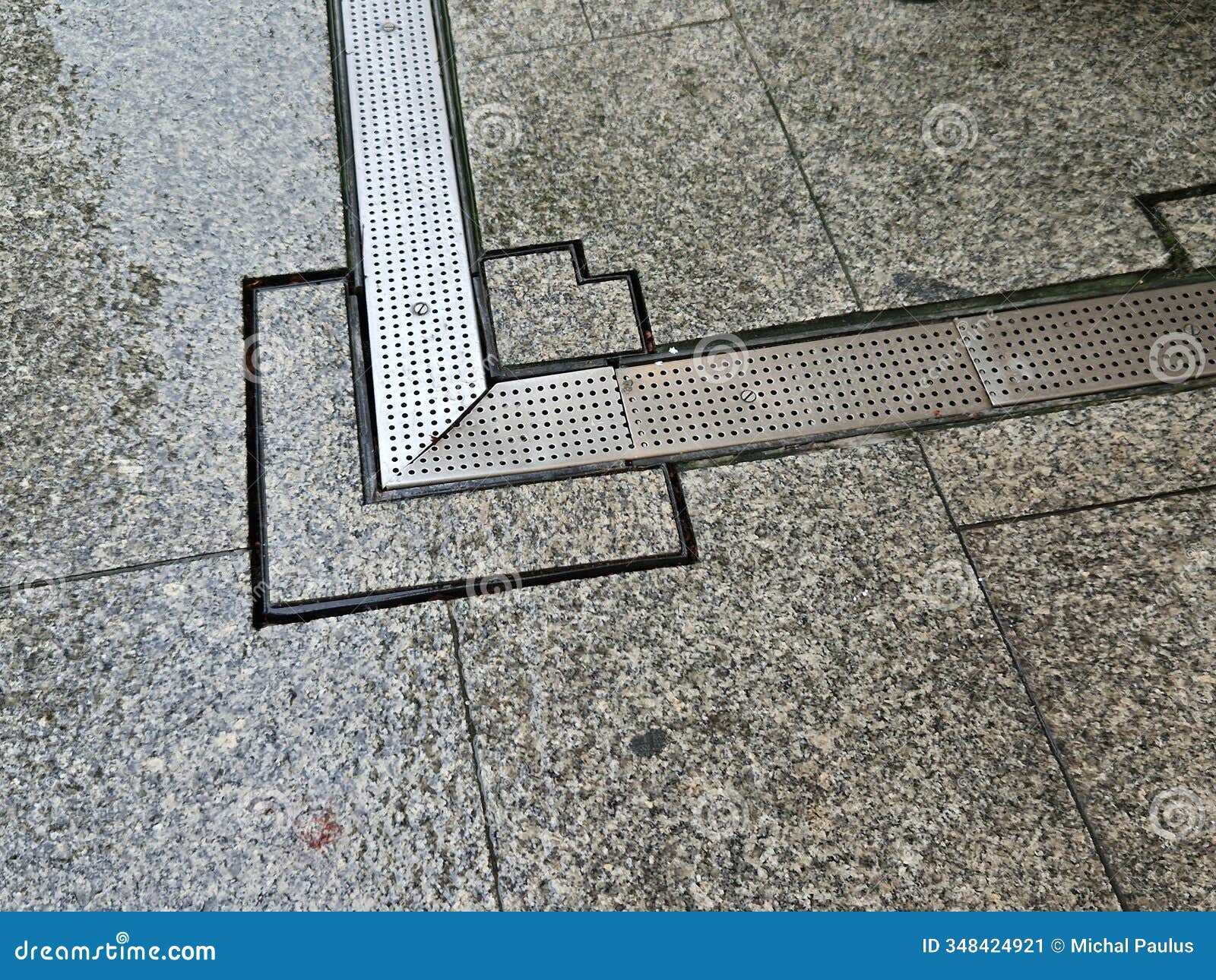 Across the Path There is a Channel with a Metal Grid for Drainage ...