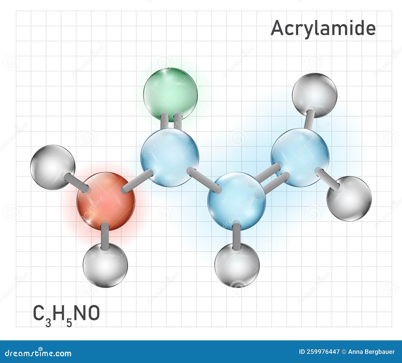 Acrylamide, ACR, Acrylic Amide Molecule. It Is As A Precursor To ...