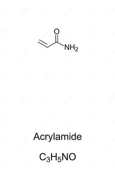 Acrylamide, Acrylic Amide, Chemical Structure and Formula Stock Vector ...