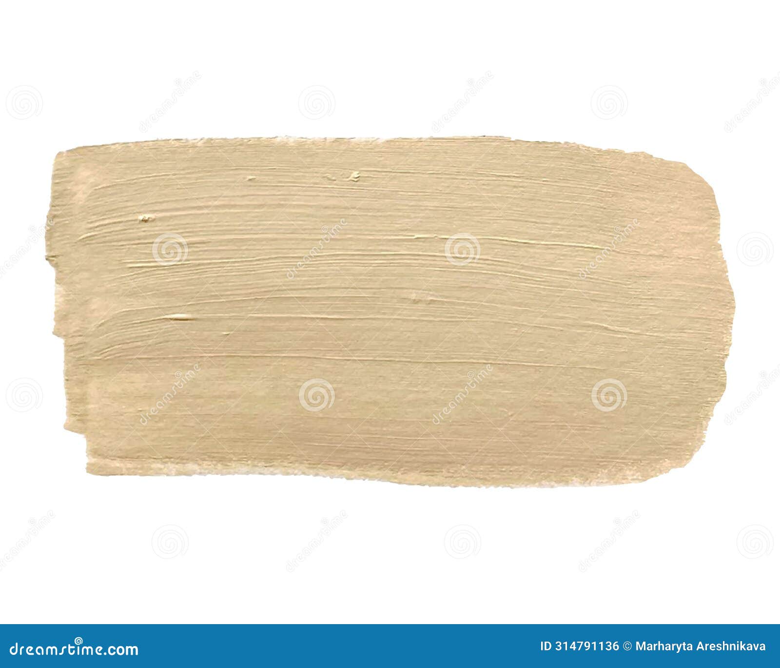 Acrylic Beige Texture, Brush Stroke, Hand Drawing Isolated on White ...
