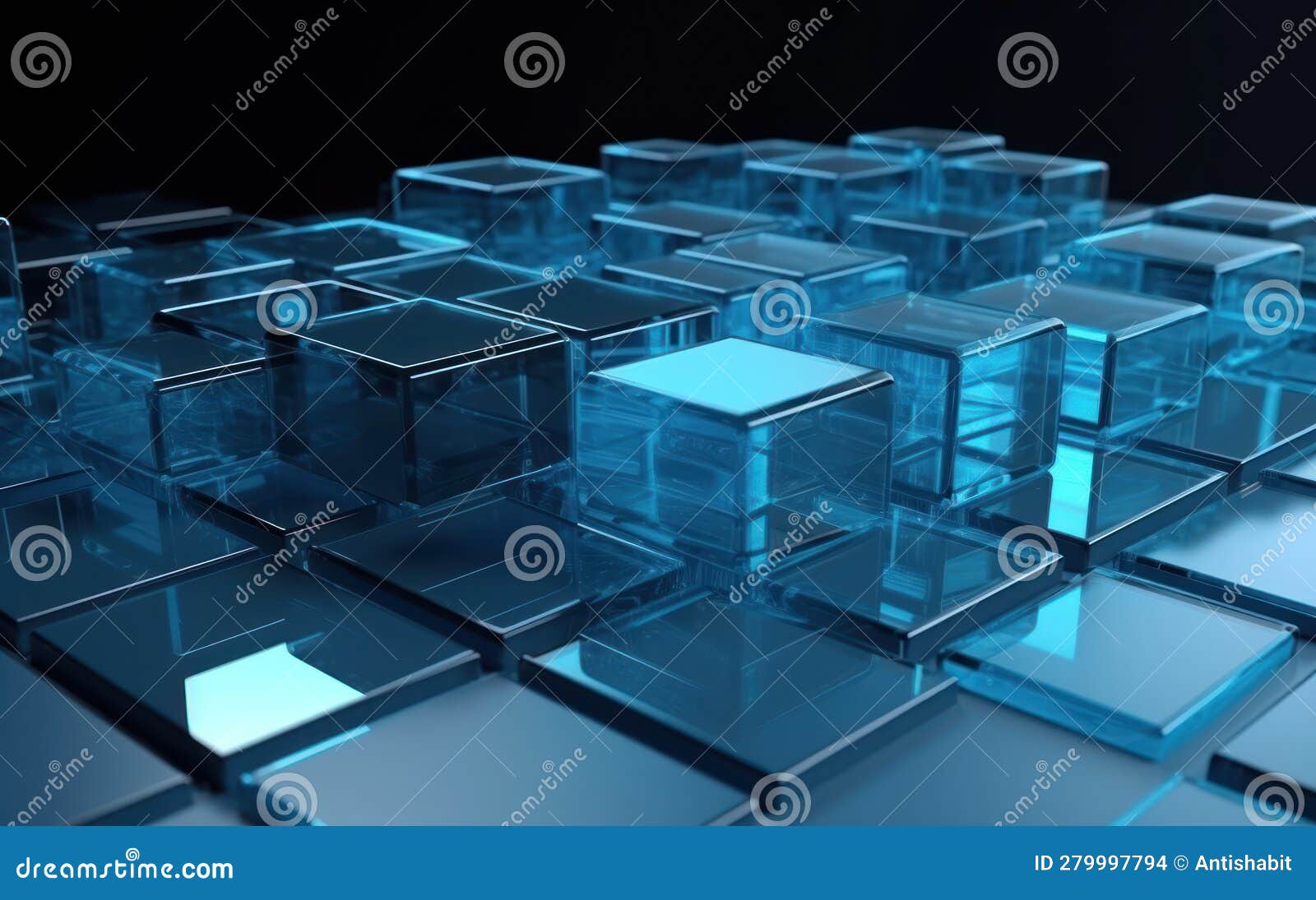 Acrylic Blocks on a Blue Surface. Innovative Tech Aesthetic Stock ...
