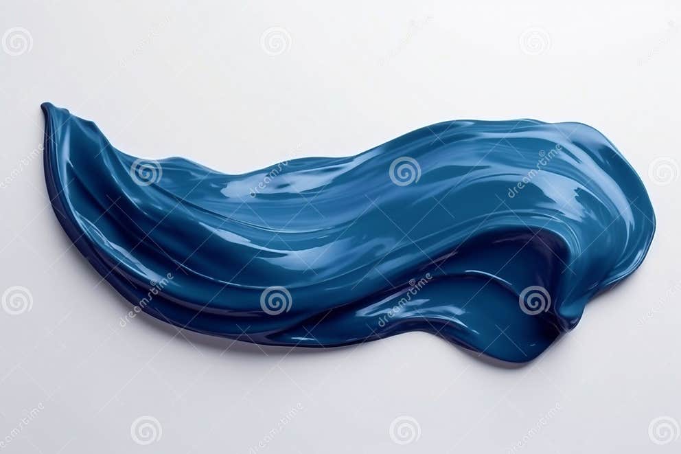 Acrylic Blue Paint on a White Background. Generative AI Stock ...