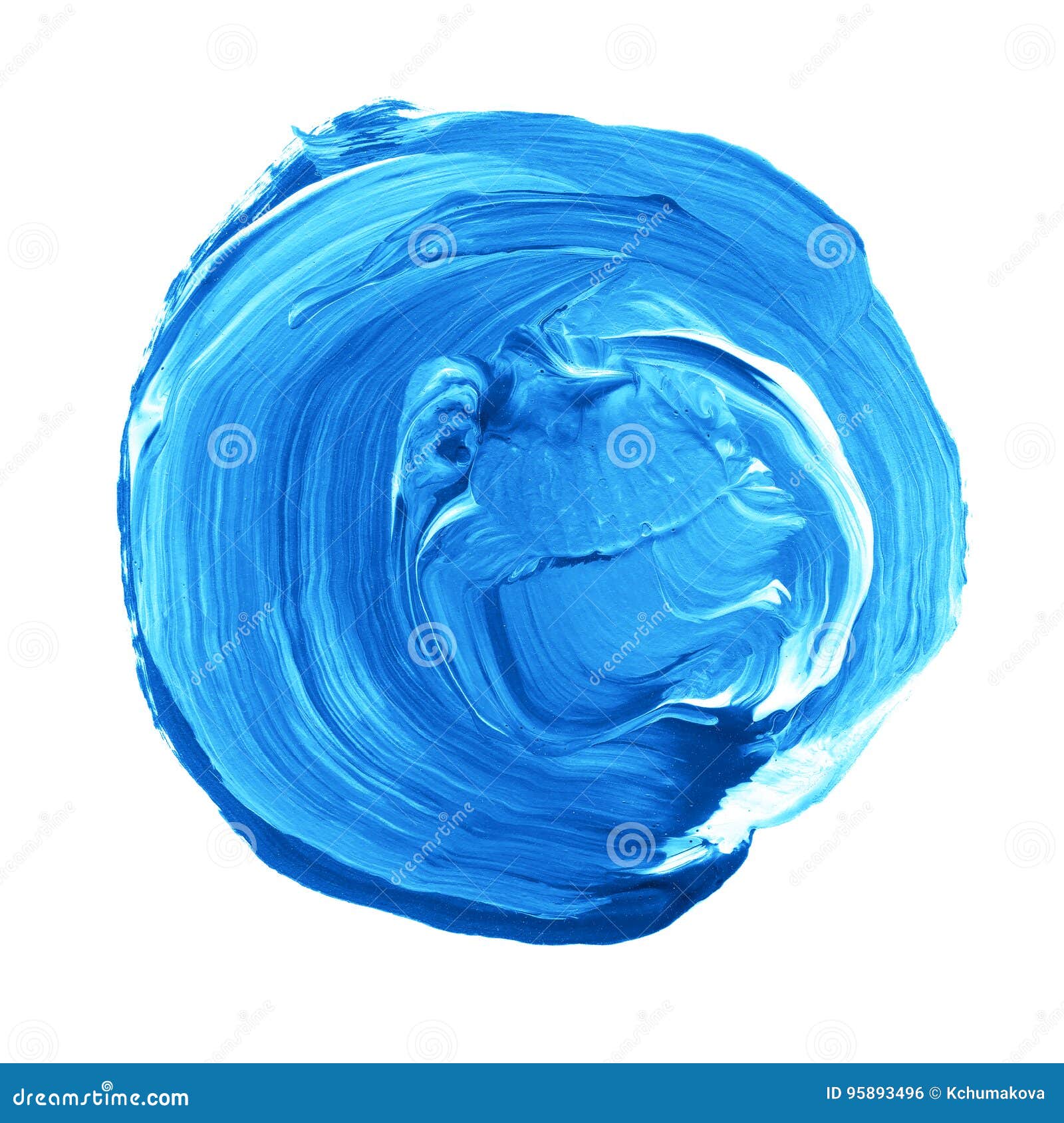 Acrylic Circle Isolated On White Background. Bright Blue Round ...