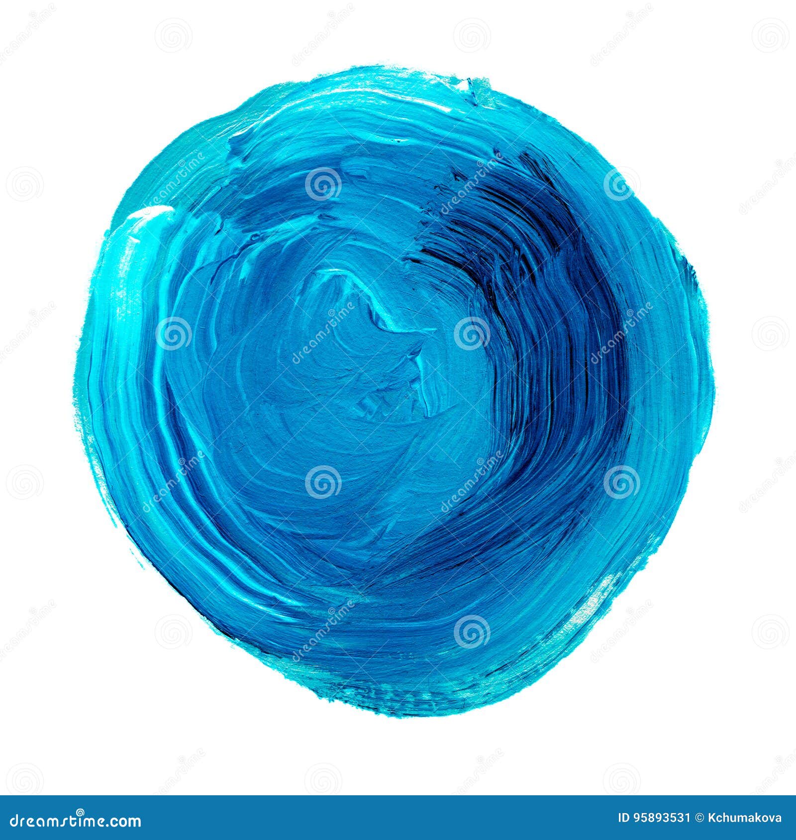 Acrylic Circle Isolated On White Background. Bright Blue Round ...