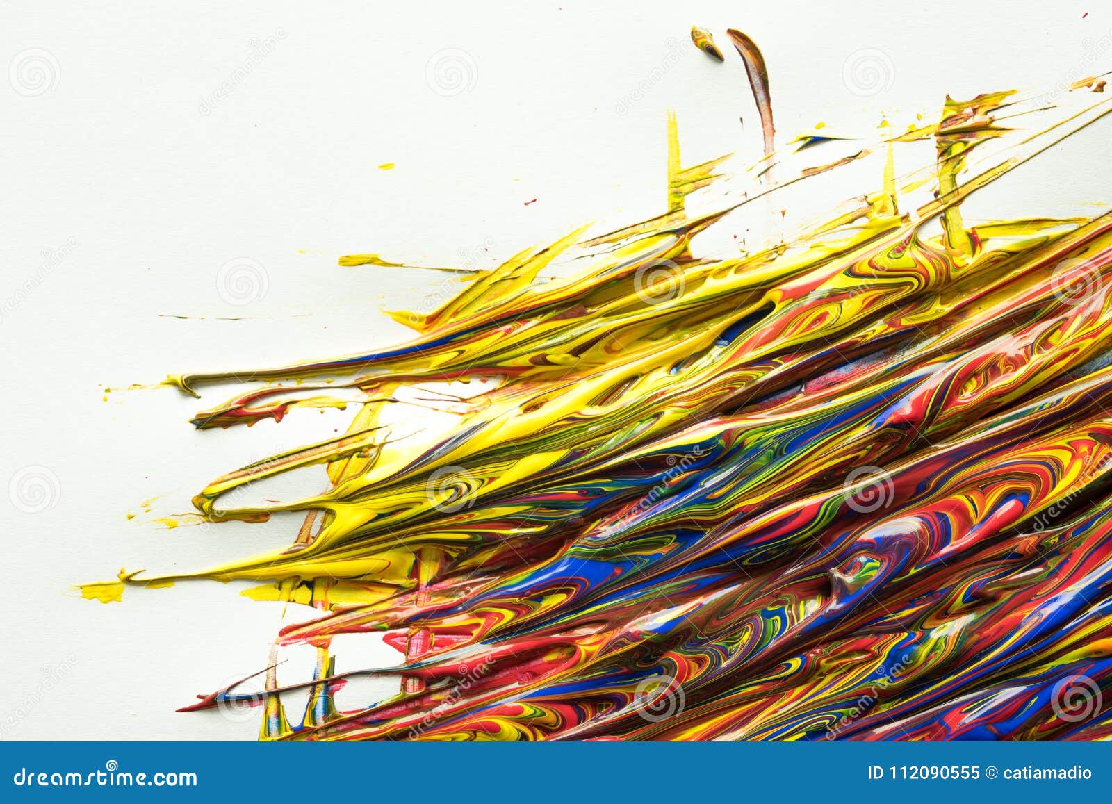 Acrylic Colors Splash Over White Stock Image - Image of sheet, paper ...