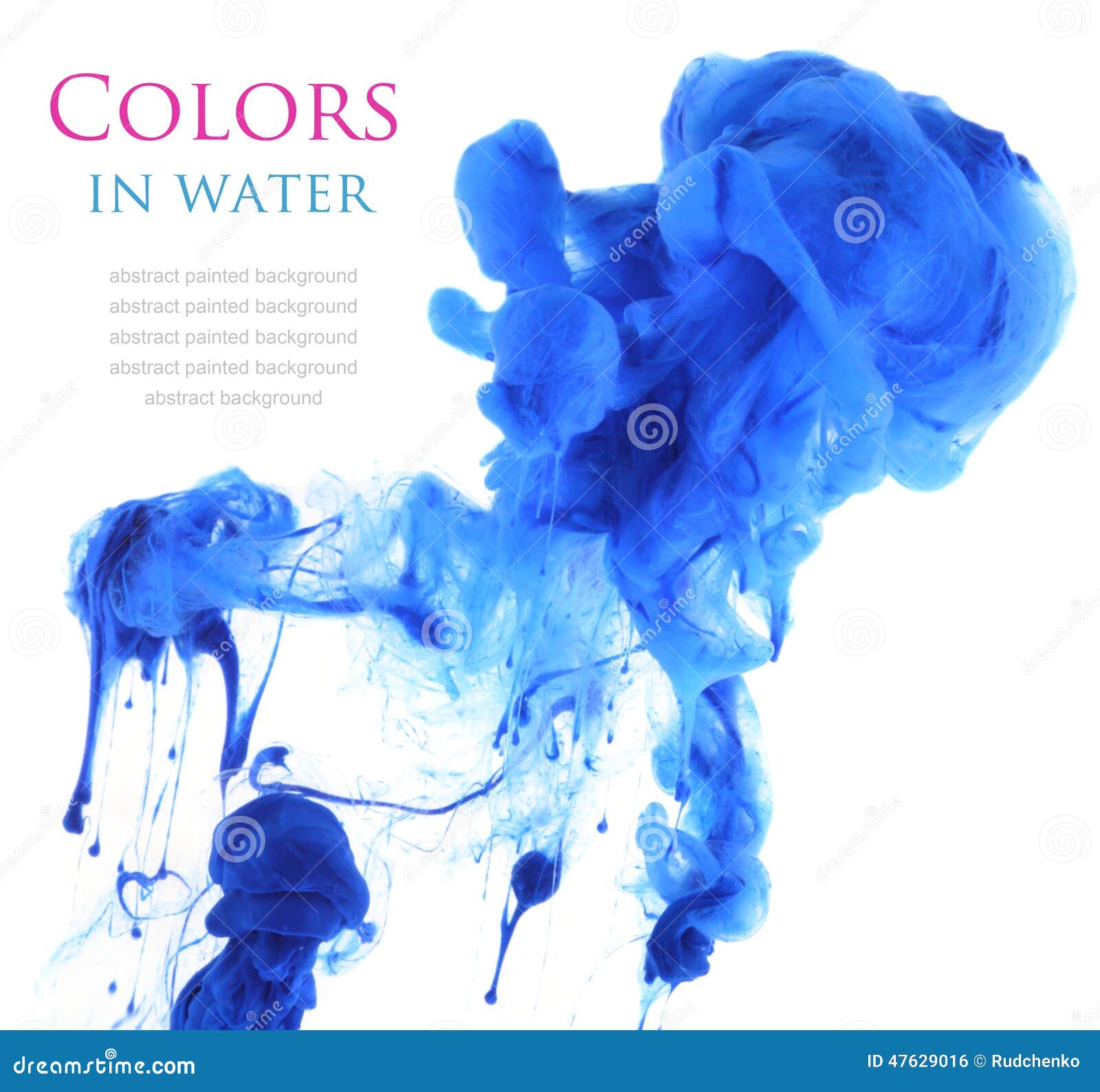 Acrylic colors in water. stock photo. Image of cloud - 47629016