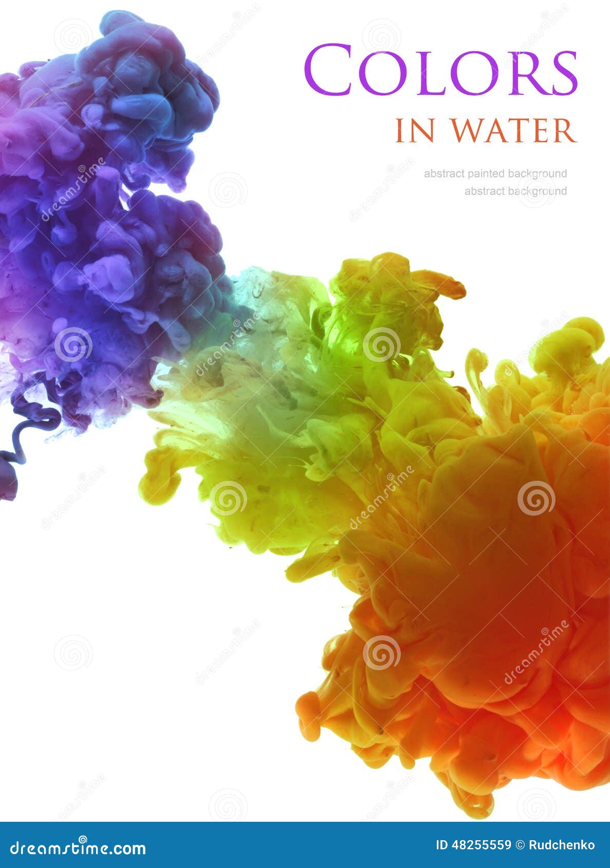Acrylic colors in water. stock image. Image of acrylic - 48255559