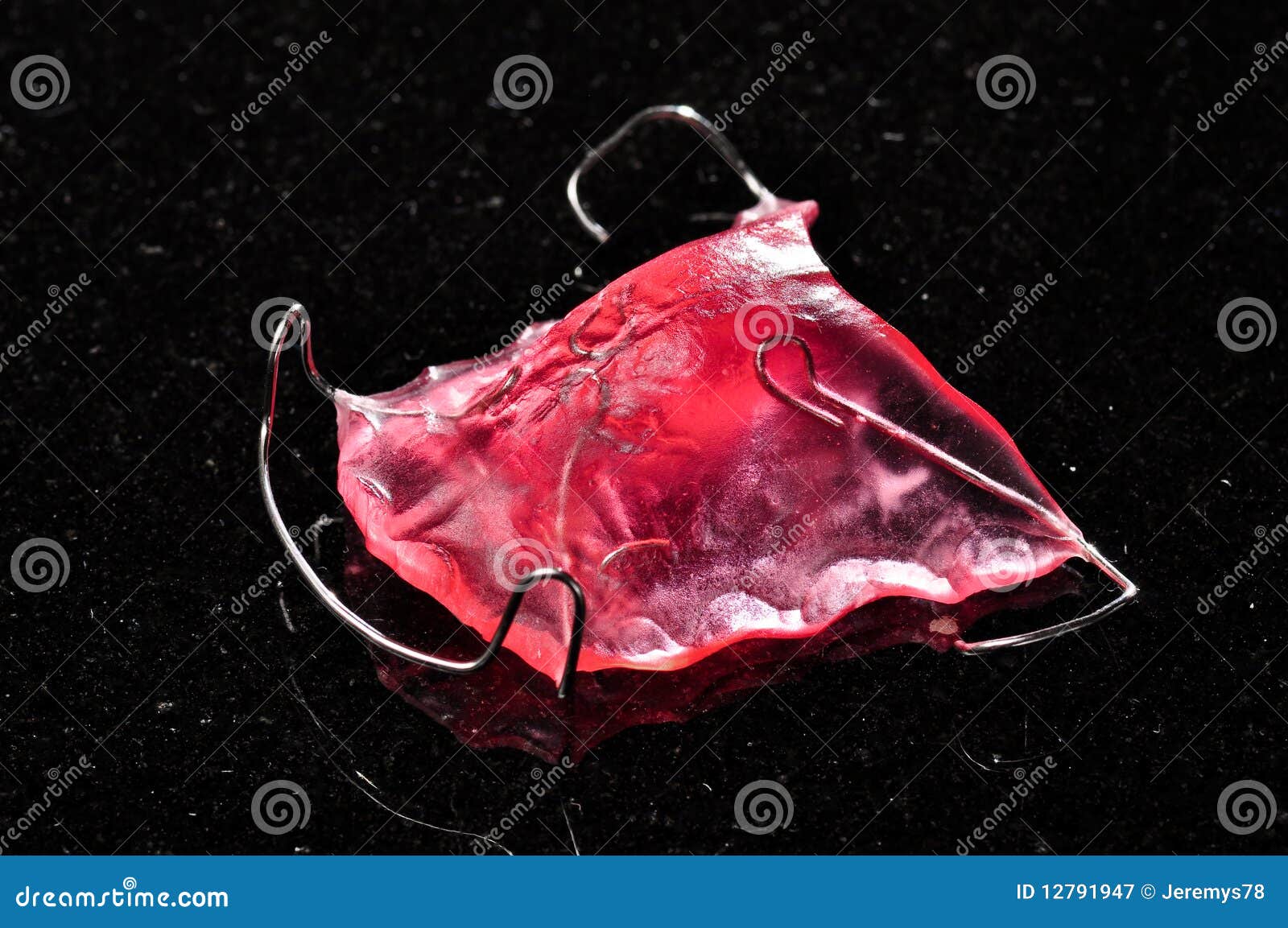 Acrylic Dental Retainer on Black Stock Image - Image of translucent ...