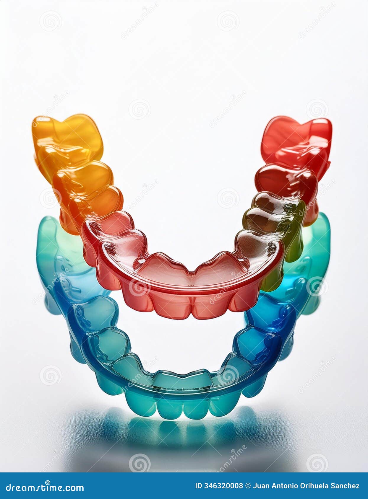 An Acrylic Dental Retainer Displayed Against a White Background Stock ...