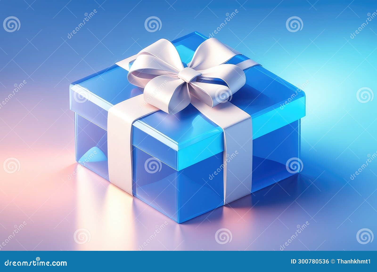 An Acrylic Gift Box on a Gradient Background, Vertical Composition ...
