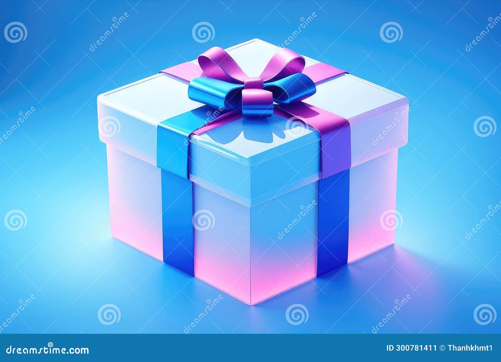An Acrylic Gift Box on a Gradient Background, Vertical Composition ...