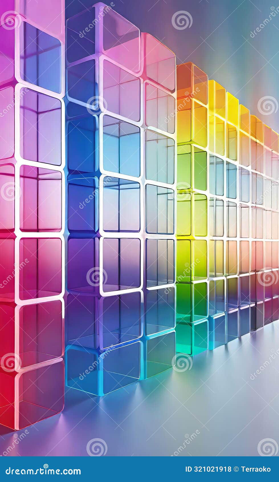 Acrylic Gradient Panels with Rounded Corners on the Wall, Color Scheme ...