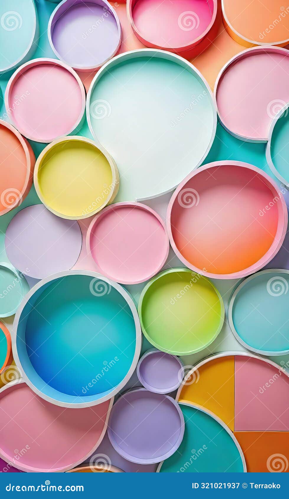 Acrylic Gradient Panels with Rounded Corners on the Wall, Color Scheme ...