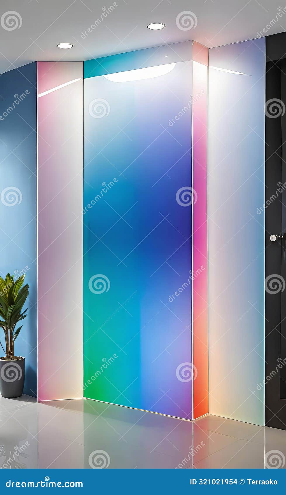 Acrylic Gradient Panels with Rounded Corners on the Wall, Color Scheme ...